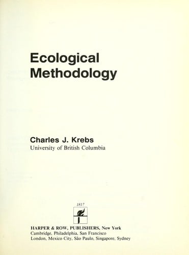 Ecological Methodology used book by Charles J. Krebs: 9780060437848